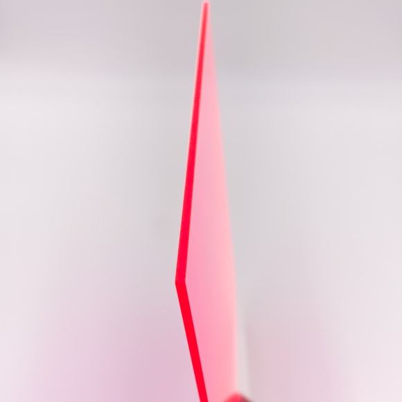 TruCast 9095 Fluorescent Red Acrylic Sheet - 48 x 96 x 0.220