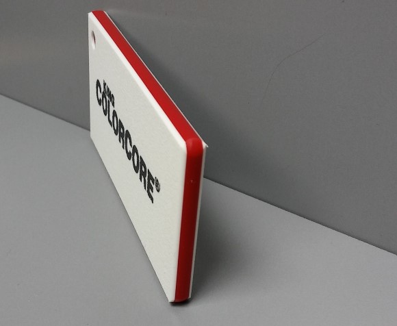 HDPE ColorCore White Red 48 x 96 x .250in High-Density Polyethylene