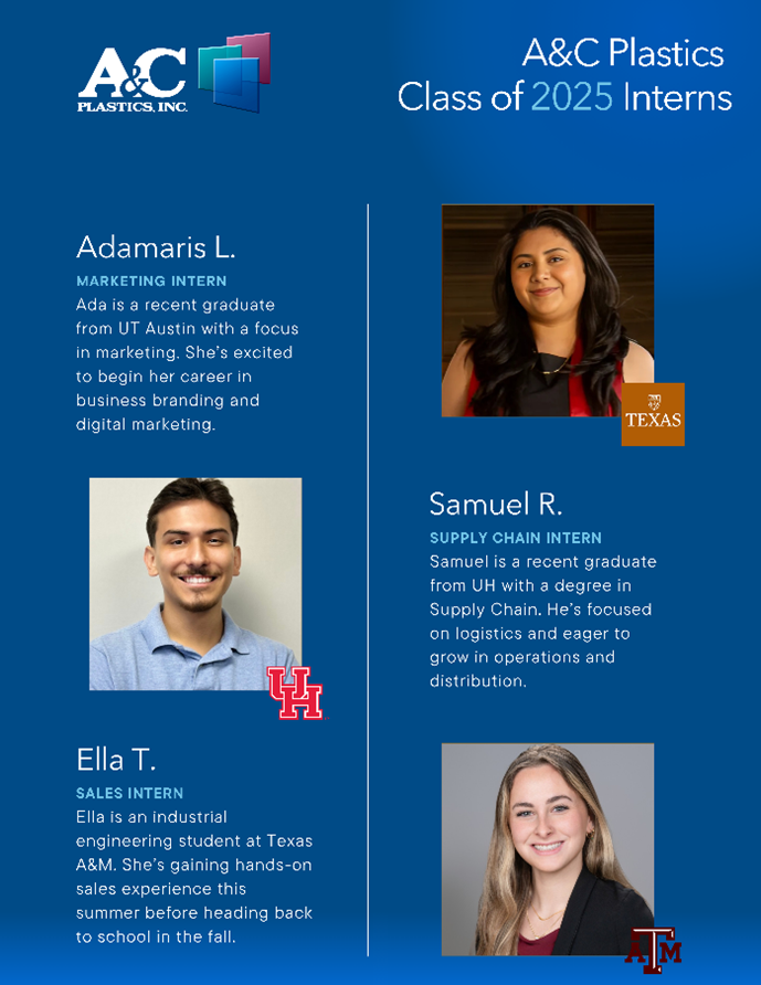 From Classroom to Career: Meet the Class of 2025 Interns at A&C Plastics